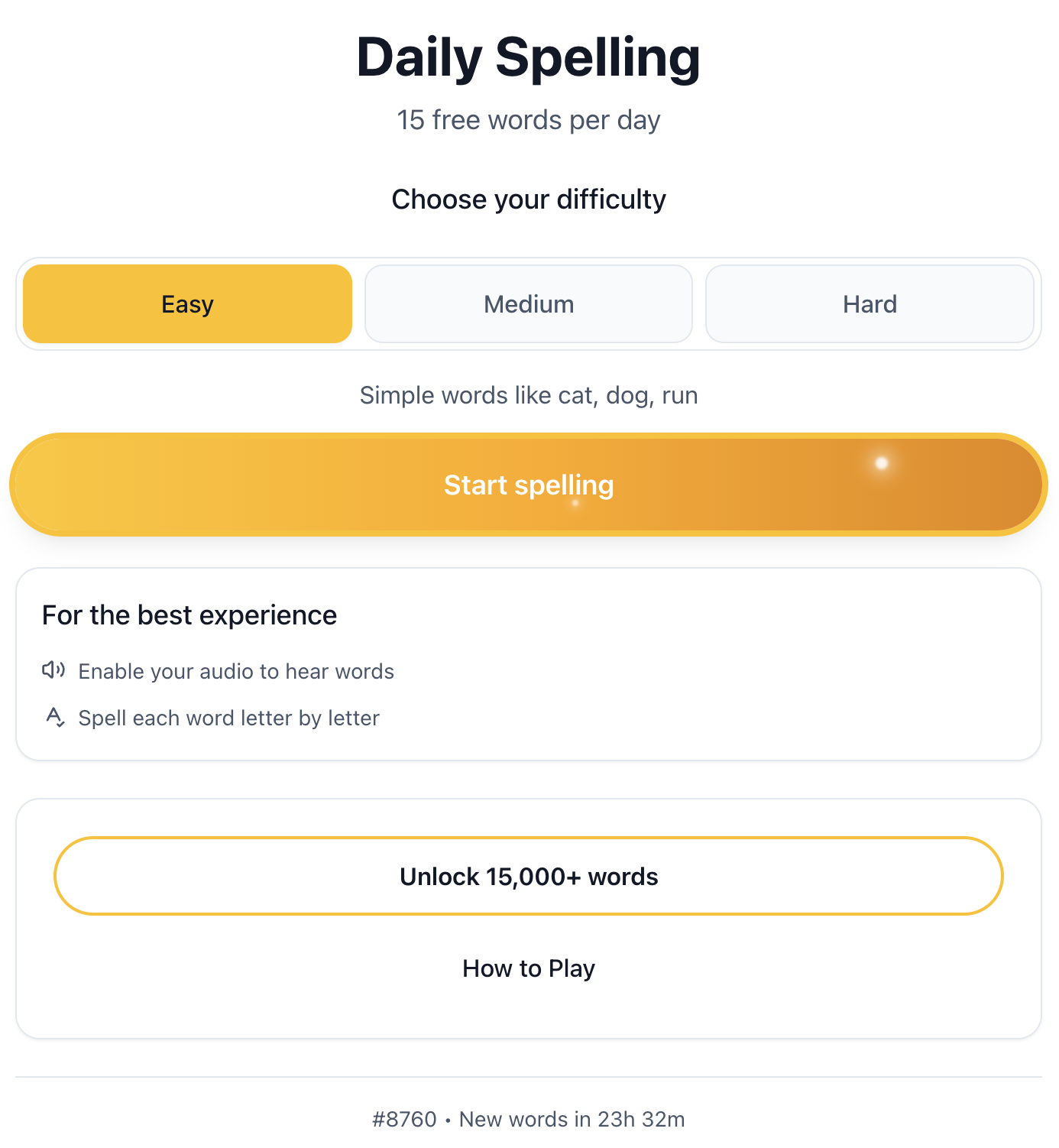 Free Daily Spelling Challenge | 15 Words Every Day | Lit Spelling